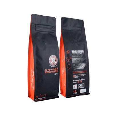 Custom Printed Flat Bottom Coffee Pouch , Food 5lb Coffee Bag With Valve
