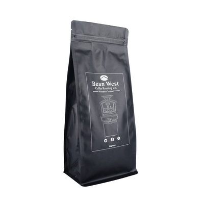 100g 250g 500g 1kg Coffee Resealable Ziplock Bags With Valve Custom Printed
