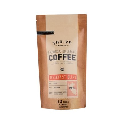 Custom Printed Craft Laminated Paper Bags Stand Up Shape Ziplock For Coffee
