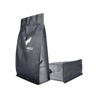 Cheap Recyclable Laminated Paper Bags , Stand Up Flat Bottom Coffee Bag