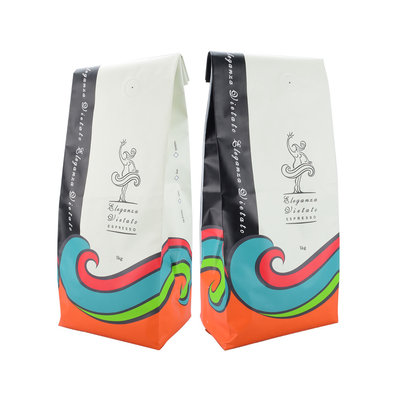 Laminated Foil Side Gusset Coffee Bags , Customized Printed Logo Standy Zipper Pouch